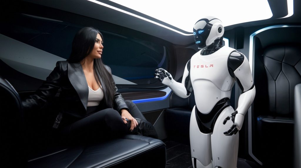 Kim Kardashian Rencontre Optimus, le Robot Humanoïde de Tesla